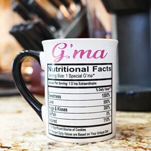 Cottage Creek G-ma Mug, Large 16oz. Ceramic Gma Coffee Mug, G'ma Grandma Gifts