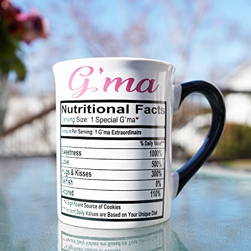 Cottage Creek G-ma Mug, Large 16oz. Ceramic Gma Coffee Mug, G'ma Grandma Gifts