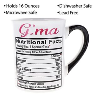 Cottage Creek G-ma Mug, Large 16oz. Ceramic Gma Coffee Mug, G'ma Grandma Gifts