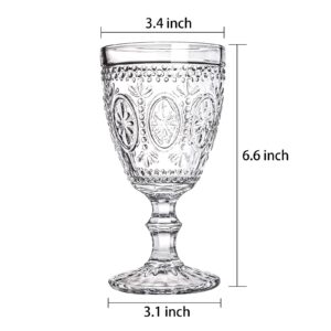 Bekith Classic Goblet Party Glasses, Wine Glasses Goblets, Iced Tea Glasses, Beverage Stemmed Glass Cups, 12 Ounce, Set of 4