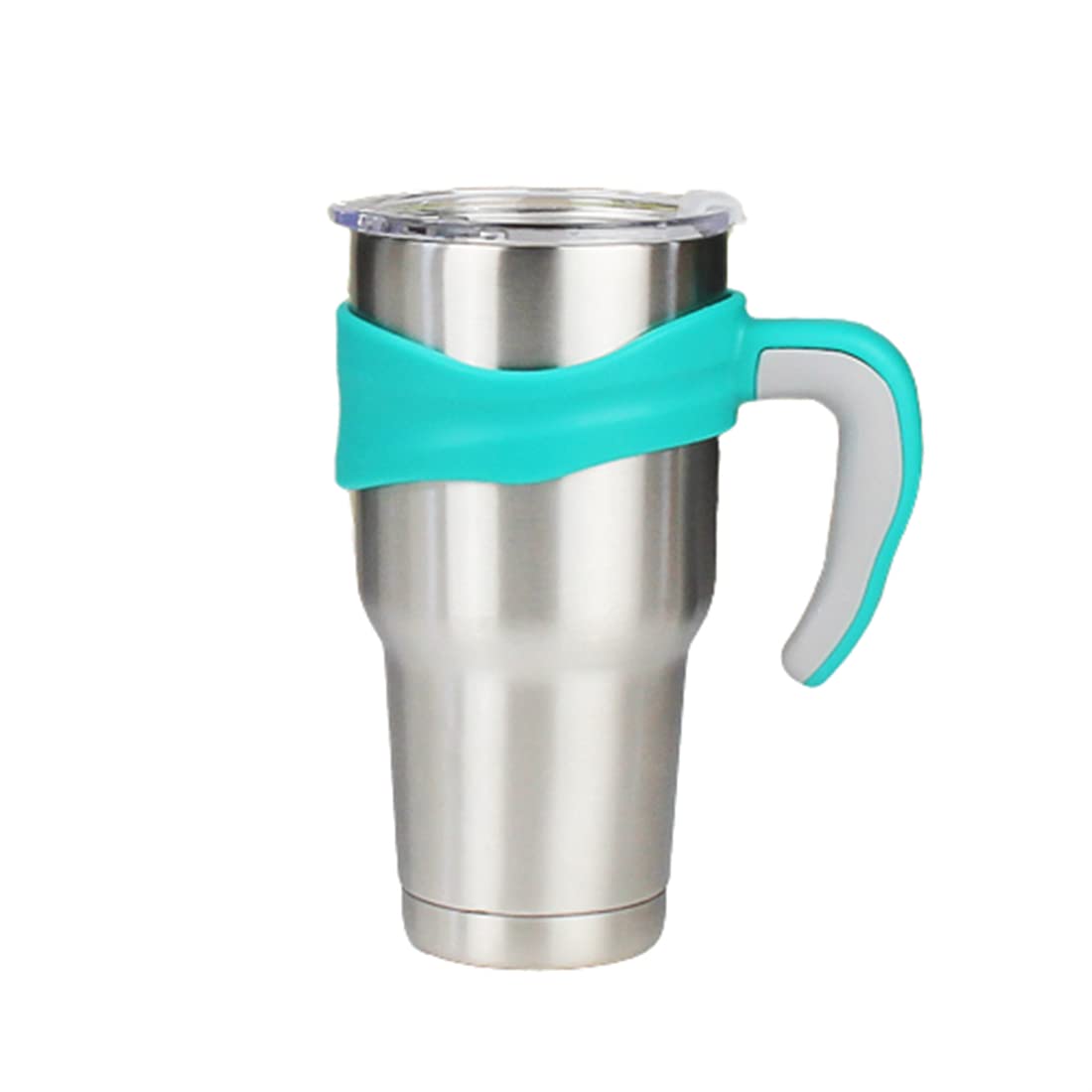 30 oz Tumbler Handle, Anti Slip Travel Mug Grip Cup Holder for Stainless Steel Tumblers, Suitable for Trail, Sic, Yeti, Ozark and More 30 Ounce Tumbler Mugs (Turquoise)