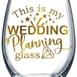 Honeyplum Wedding Planning Wine Glass - Bride to Be Gift - Stemless 20oz