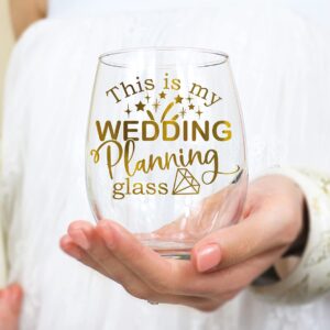 Honeyplum Wedding Planning Wine Glass - Bride to Be Gift - Stemless 20oz