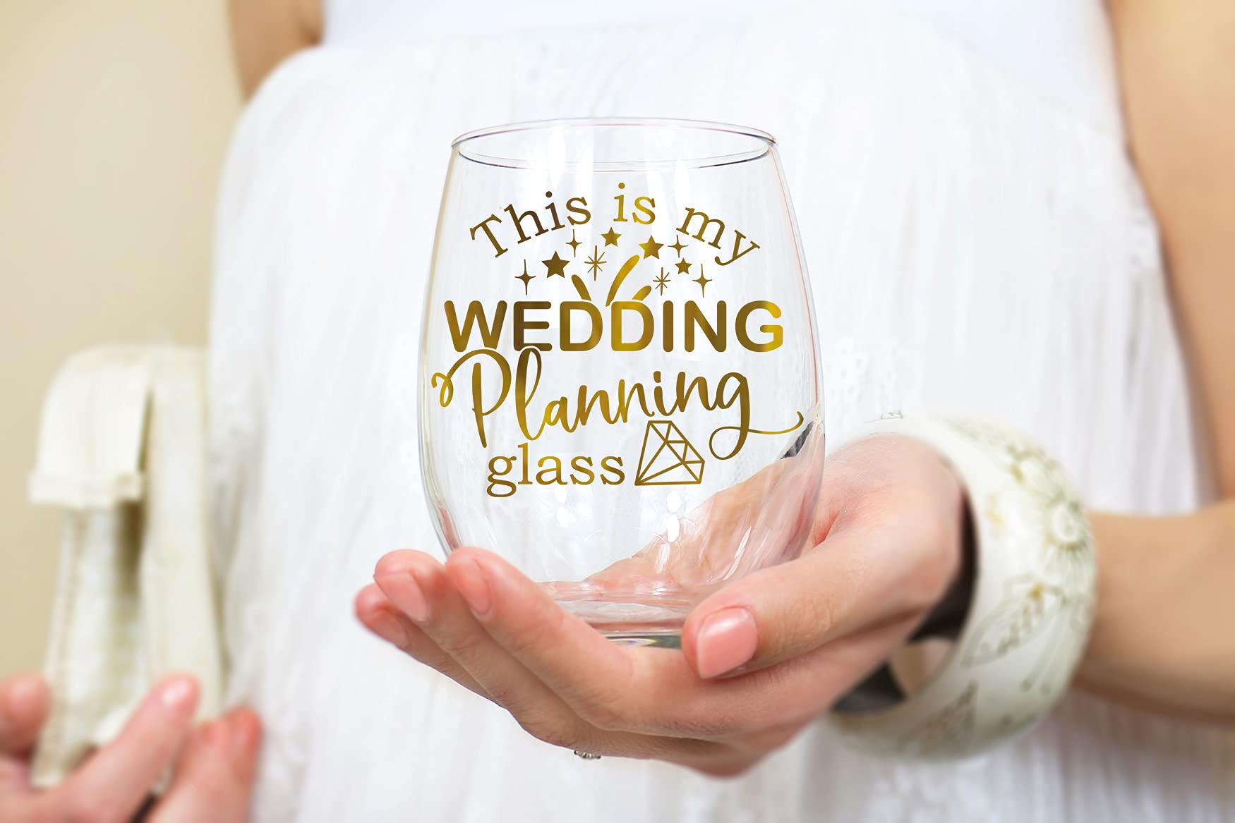 Honeyplum Wedding Planning Wine Glass - Bride to Be Gift - Stemless 20oz