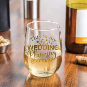 Honeyplum Wedding Planning Wine Glass - Bride to Be Gift - Stemless 20oz