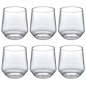 Amazing Abby - Sammy - 14-Ounce Unbreakable Tritan Wine Glasses (Set of 6), Plastic Stemless Wine Tumblers, Reusable, BPA-Free, Dishwasher-Safe, Perfect for Poolside, Outdoors, Camping, and More