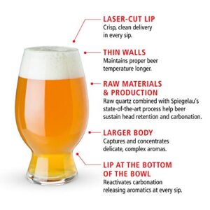 Spiegelau Craft Beer Tasting Kit Glasses, European-Made Lead-Free Crystal, Modern Beer Glasses, Dishwasher Safe, Professional Quality Tasting Glass Gift Set (Craft - Set of 4)