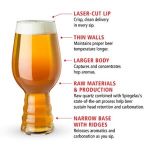 Spiegelau Craft Beer Tasting Kit Glasses, European-Made Lead-Free Crystal, Modern Beer Glasses, Dishwasher Safe, Professional Quality Tasting Glass Gift Set (Craft - Set of 4)