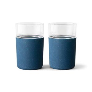 rabbit r5-21308 freezable glasses, set of 2, speckled navy,12 fl oz