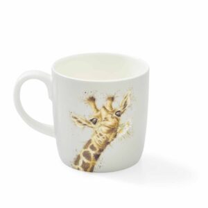 Royal Worcester Wrendale Designs Lofty Mug | 14 Ounce Large Coffee Mug with Giraffe Design | Made from Fine Bone China | Microwave and Dishwasher Safe