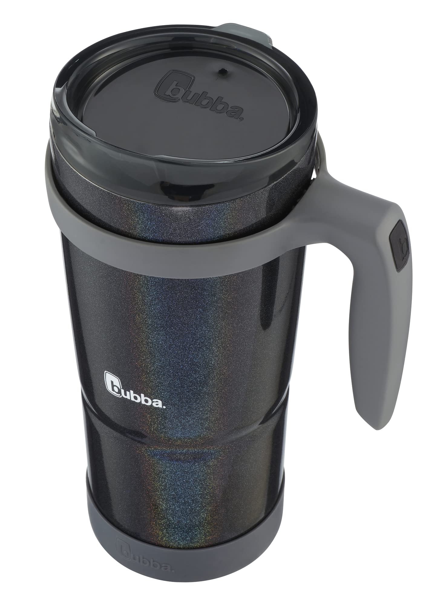 Bubba Brands Vacuum-Insulated Stainless Steel Tumbler with Lid, Straw, Removable Bumper and Handle, 32oz Reusable Iced Coffee or Water Cup, BPA-Free Travel Tumbler, Licorice Iridescent