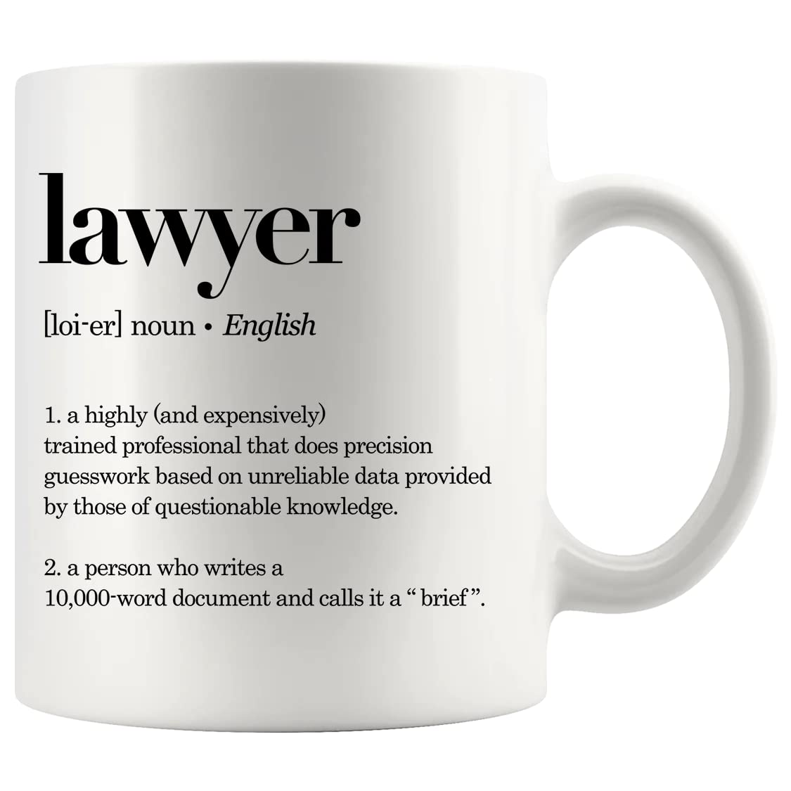 Panvola Lawyer Definition Mug Law Student Coffee Cup 11oz Attorney Graduation Ceramic Mug Novelty Drinkware White