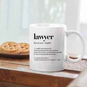 Panvola Lawyer Definition Mug Law Student Coffee Cup 11oz Attorney Graduation Ceramic Mug Novelty Drinkware White