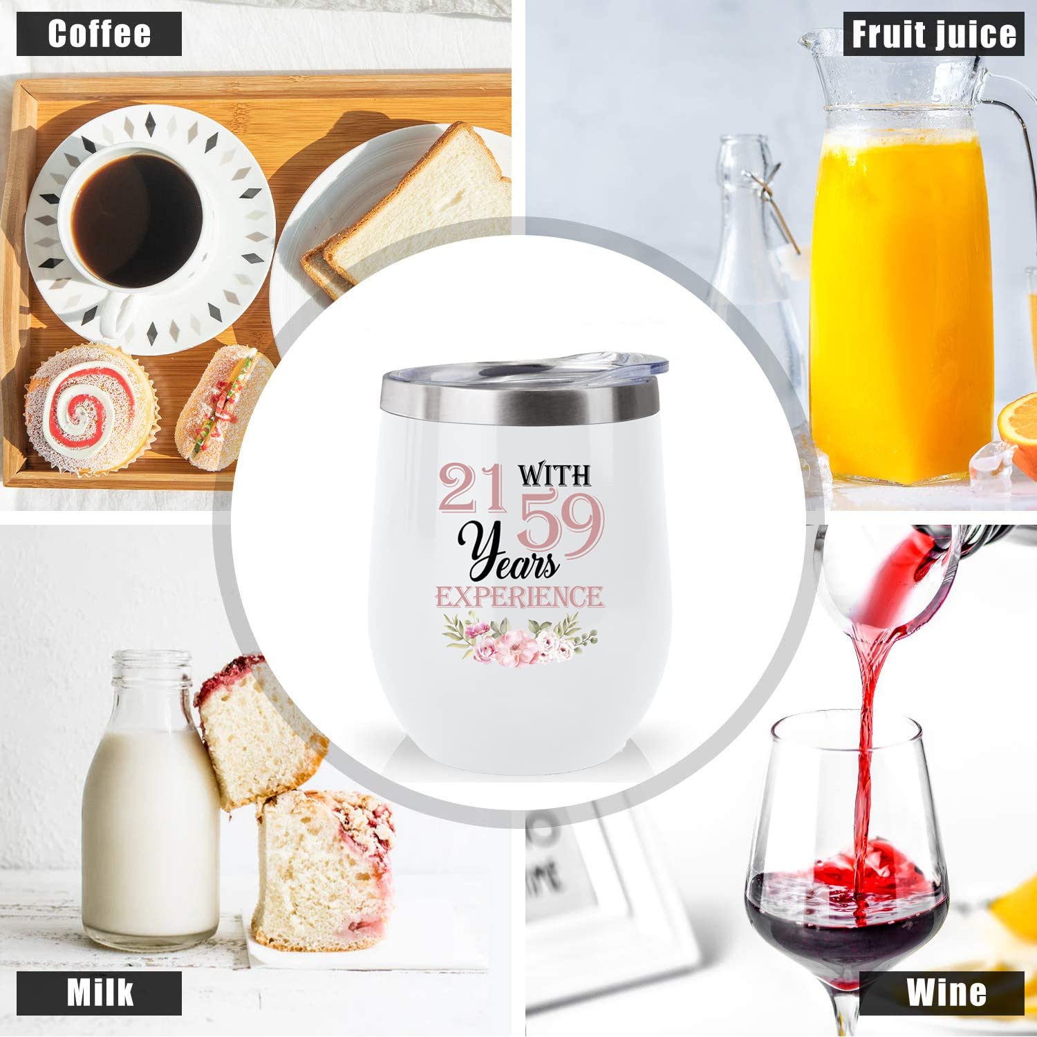 Jevuta 80th Birthday Gifts For Women, Funny Birthday Gifts for 80th, Best Birthday Gift For Turning 80, 1943 Birthday Gifts Ideas For Her, Mom, Grandma, Friend, Sister Wine Tumbler Gifts (12oz)