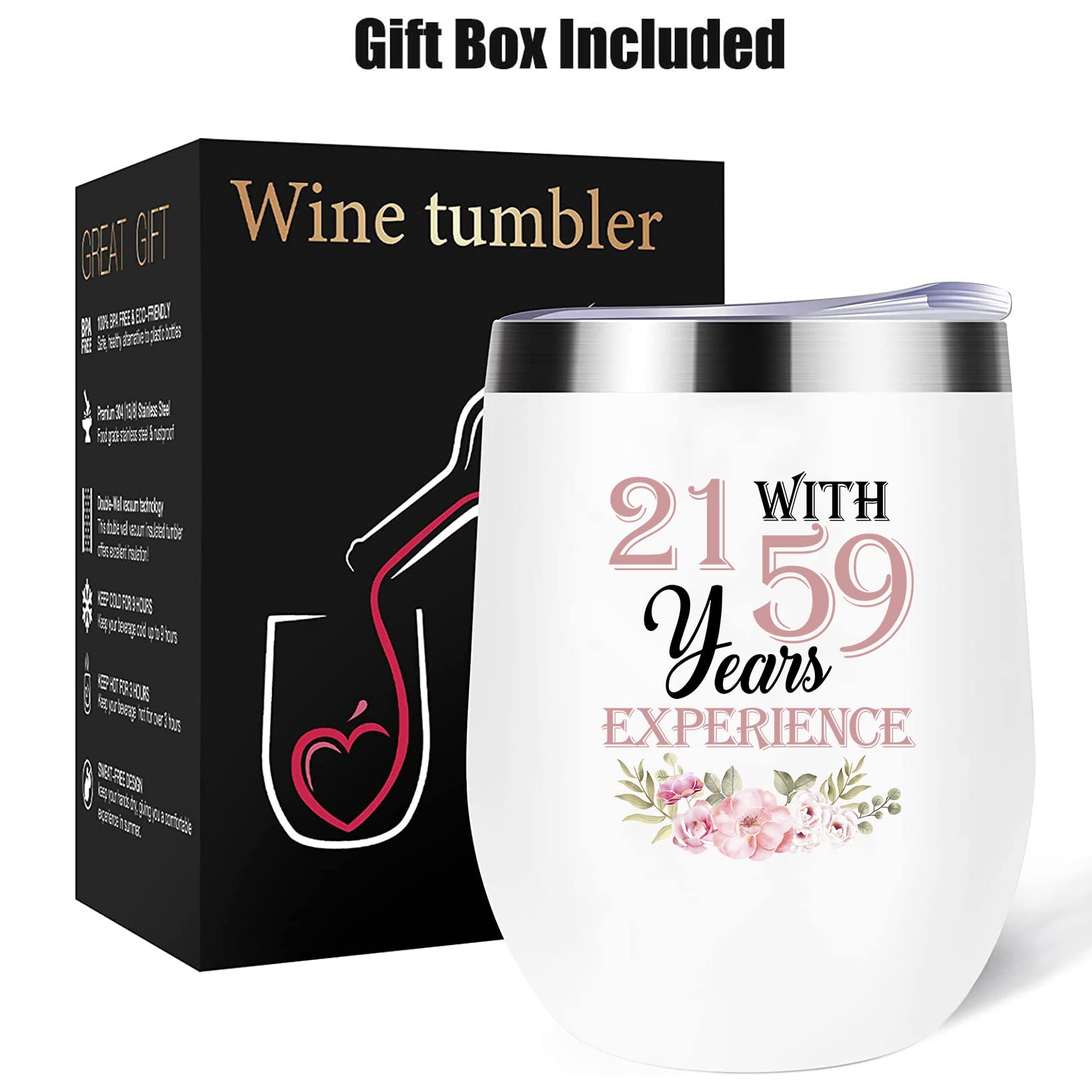 Jevuta 80th Birthday Gifts For Women, Funny Birthday Gifts for 80th, Best Birthday Gift For Turning 80, 1943 Birthday Gifts Ideas For Her, Mom, Grandma, Friend, Sister Wine Tumbler Gifts (12oz)