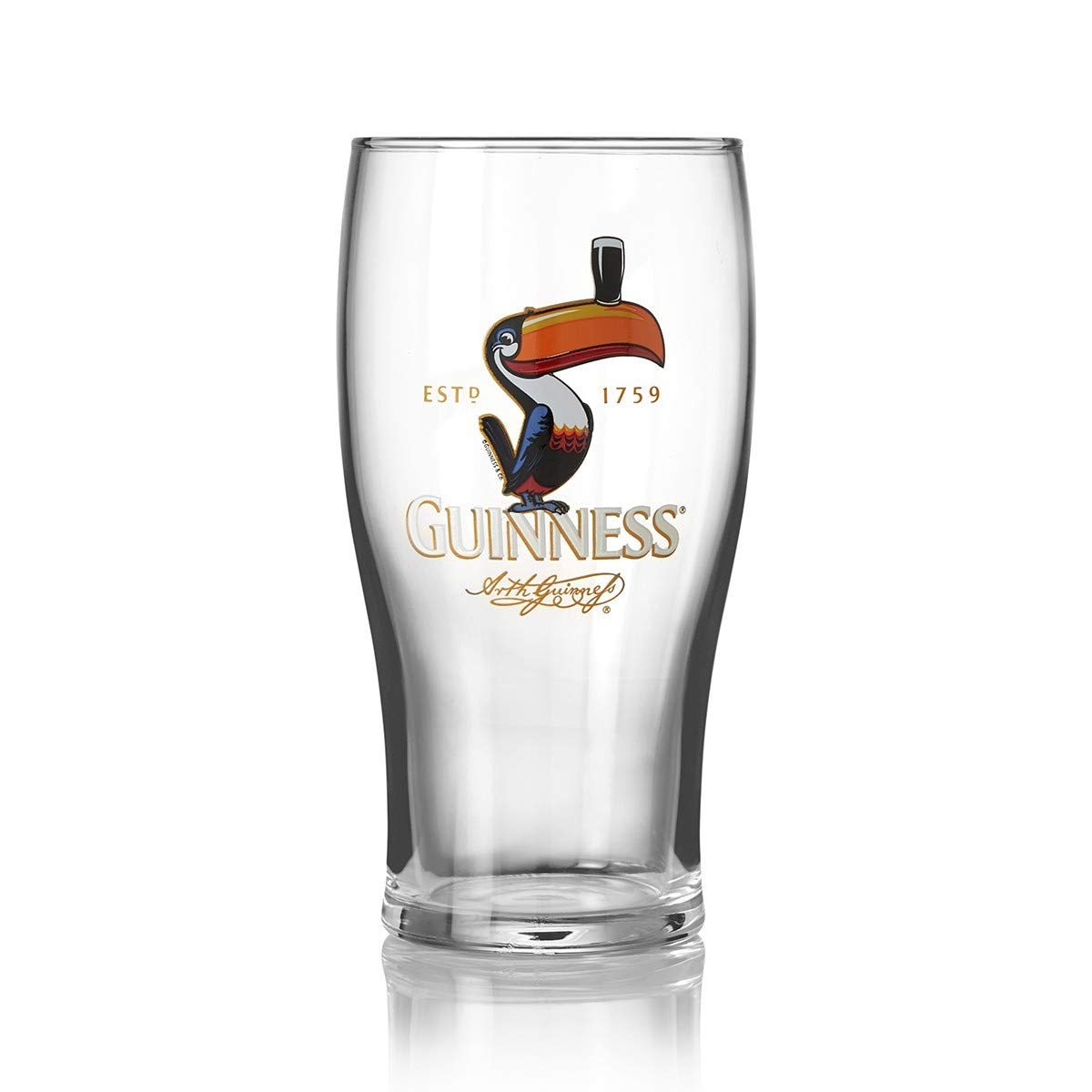 Guinness Toucan Stout Beer Glass Twin Pack | Certified Official Merchandise 20oz Glass | Gifts for Beer Lovers