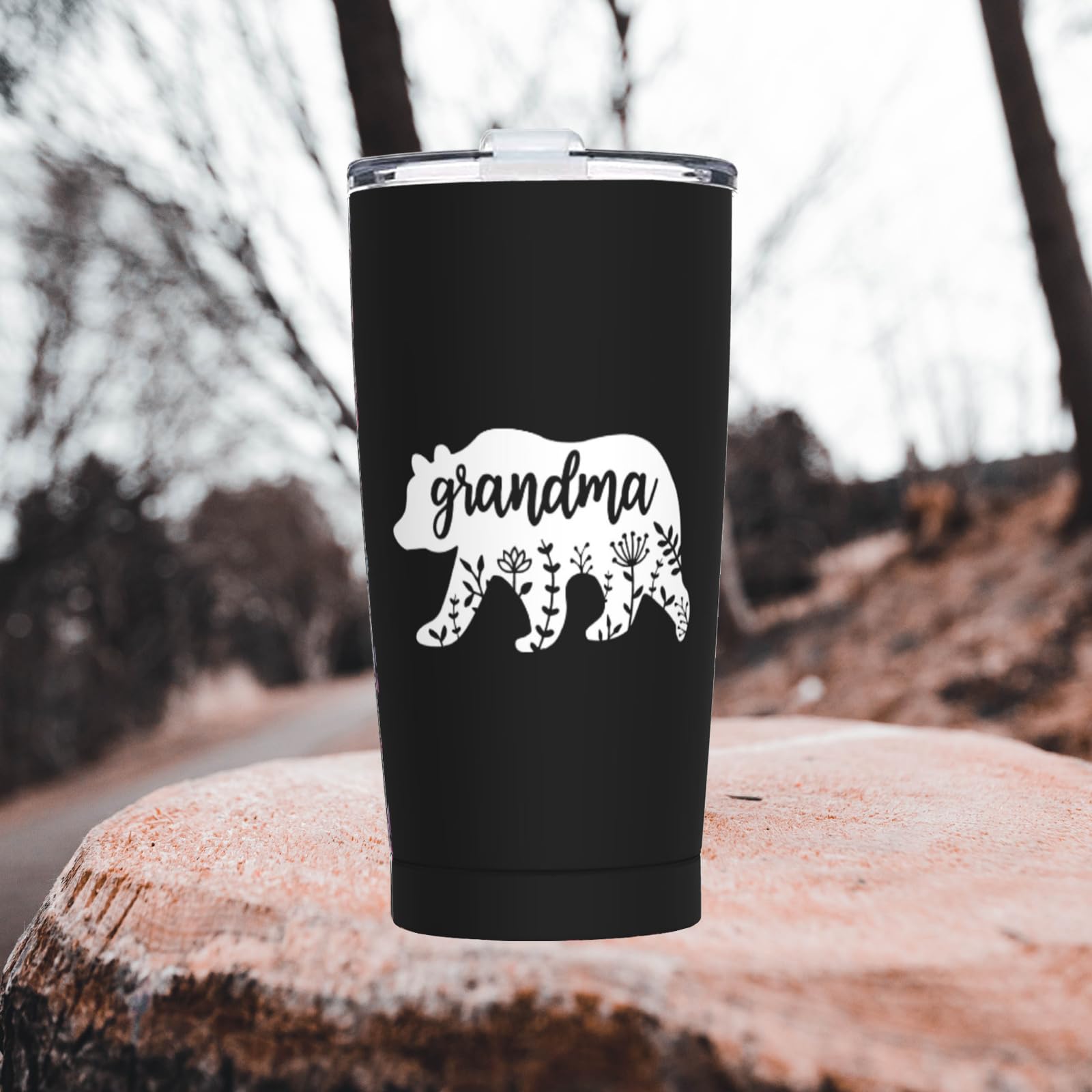 Yipaidel Grandma Bear 20 OZ Tumbler, Travel Coffee Mug, Stainless Steel Cup with Lid, Double Wall Vacuum Insulated Travel Mug Gifts for Men Women