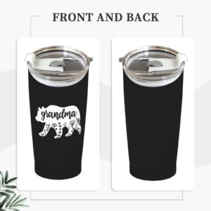 Yipaidel Grandma Bear 20 OZ Tumbler, Travel Coffee Mug, Stainless Steel Cup with Lid, Double Wall Vacuum Insulated Travel Mug Gifts for Men Women