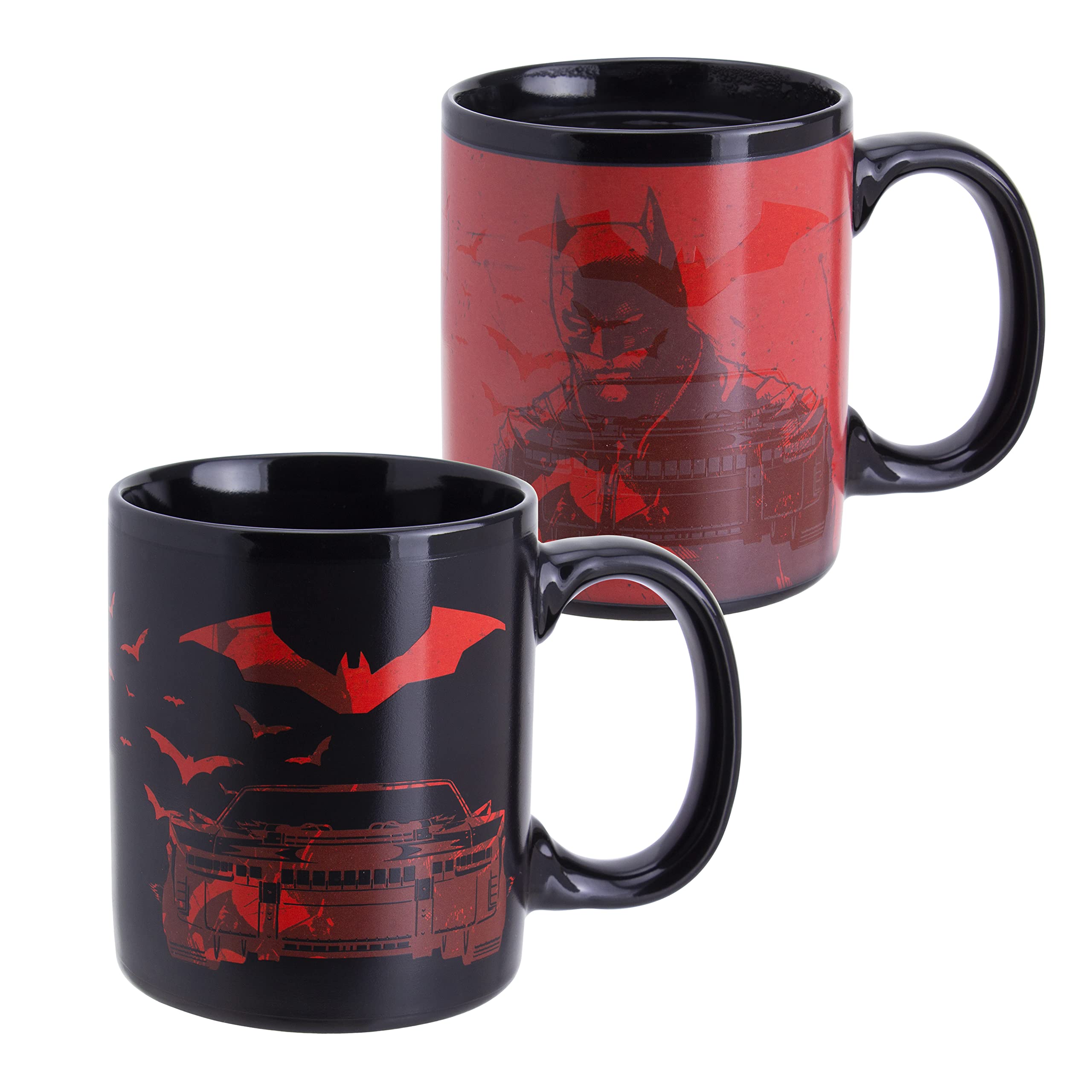 Paladone The Batman Heat Change Mug, 300 ml, DC Comics Ceramic Coffee Mug