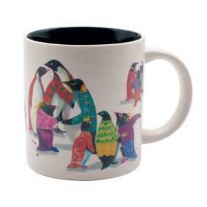 The Unemployed Philosophers Guild Penguin Party Heat Changing Color Transforming Reveal Mug - Add Coffee and the Penguins Start the Festivities