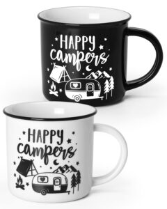 nefelibata camping coffee mug christmas gifts camping tea cups travel drinking mugs for couples, ceramic mug his and hers anniversary present gifts set of 2