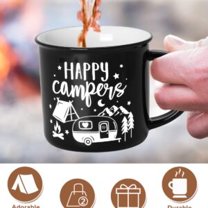 Nefelibata Camping Coffee Mug Christmas Gifts Camping Tea Cups Travel Drinking mugs for Couples, Ceramic Mug His and Hers Anniversary Present Gifts Set of 2