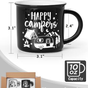 Nefelibata Camping Coffee Mug Christmas Gifts Camping Tea Cups Travel Drinking mugs for Couples, Ceramic Mug His and Hers Anniversary Present Gifts Set of 2