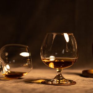 Large 21 oz Crystal Brandy and Cognac Snifter Glasses | Set of 2 Short Stem Giant Sniffer Bowls | Drinking and Tasting Glassware for Bourbon, Scotch, Tequila, Armagnac, Rum, Beer, Liquor