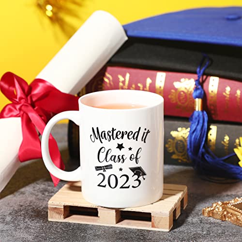 Cunhill Graduation Gifts for Mastering Degree, Mastered It 2023 Coffee Mug 11 oz Masters Graduation Mug Gifts Farewell Gifts for Her Him Women Men High School College Graduation (2023)