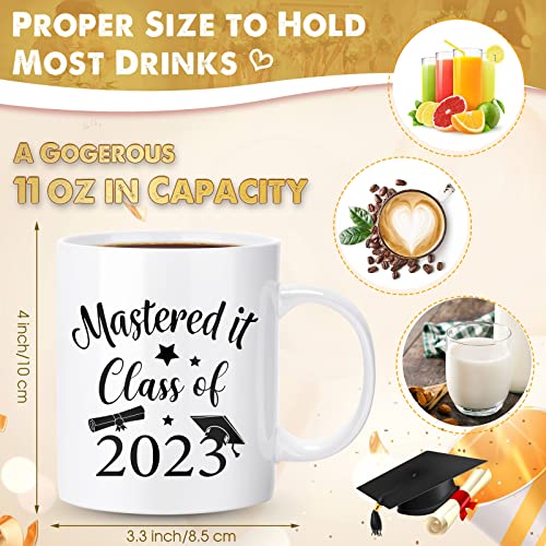 Cunhill Graduation Gifts for Mastering Degree, Mastered It 2023 Coffee Mug 11 oz Masters Graduation Mug Gifts Farewell Gifts for Her Him Women Men High School College Graduation (2023)