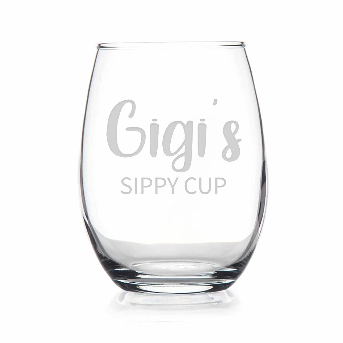 HTDesigns Gigi's Sippy Cup Stemless Wine Glass - Mother's Day Gift Gigi Wine Gift - First Time Gigi New Gigi Gift - Gigi Wine Glass