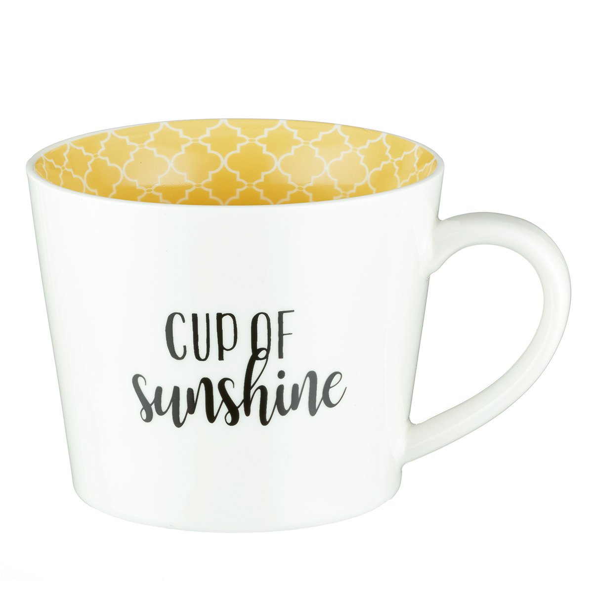 Christian Art Gifts Ceramic Coffee and Tea Mug 12 oz Inspirational Bible Verse Mug for Men and Women: Cup of Sunshine - Lamentations 3:22-23 Lead and Cadmium-free Novelty White and Yellow Cup