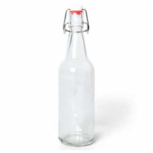 ICE N COLD | Pack of 6 Clear 16-20oz Growler with Flip Top Airtight Silicone Seal | For Beverages, Oil, Vinegar, Kombucha, Beer, Water, Soda, Kefir