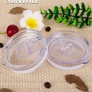 Lid for SUNWILL 12oz and 20oz Skinny Tumblers Only, Spill and Splash Resistant Sliding Covers Replacement 2 Pack, Straw Friendly, BPA Free