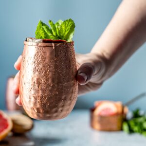 Kosdeg Copper Cups - 12 Oz set of 4 - A Unique Way To Enjoy Wine - The Perfect Pure Copper Tumbler for Water - Copper Drinking Cups Better Than Glasses or Plastic - Moscow Mule Copper Cup For Drinking