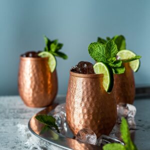 Kosdeg Copper Cups - 12 Oz set of 4 - A Unique Way To Enjoy Wine - The Perfect Pure Copper Tumbler for Water - Copper Drinking Cups Better Than Glasses or Plastic - Moscow Mule Copper Cup For Drinking