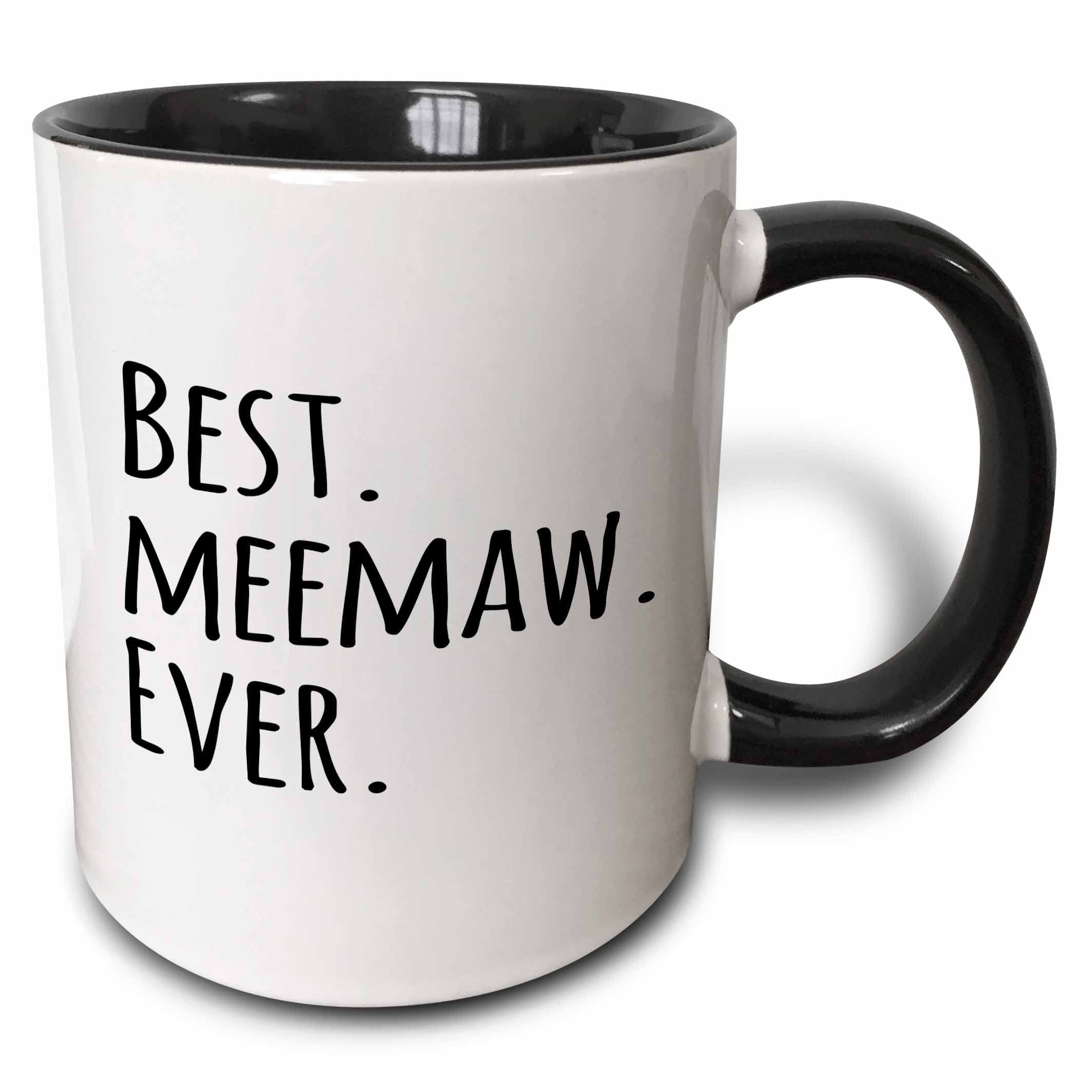 3dRose Best Meemaw Ever Mug, 1 Count (Pack of 1), Black