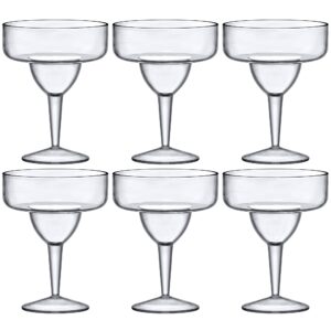 Amazing Abby - Peggy - 18-Ounce Plastic Margarita Glasses (Set of 6), Plastic Cocktail Glasses, Reusable, BPA-Free, Shatter-Proof, Dishwasher-Safe, Perfect for Poolside, Outdoors, Camping, and More