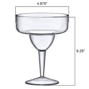 Amazing Abby - Peggy - 18-Ounce Plastic Margarita Glasses (Set of 6), Plastic Cocktail Glasses, Reusable, BPA-Free, Shatter-Proof, Dishwasher-Safe, Perfect for Poolside, Outdoors, Camping, and More