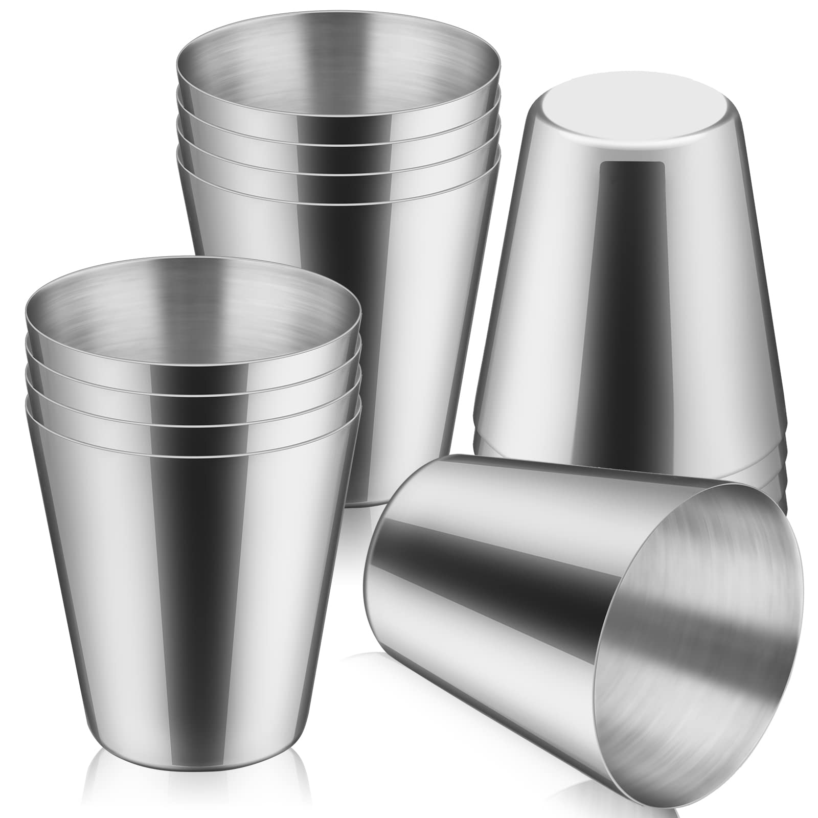 100 Pcs Stainless Steel Shot Glasses Stainless Steel Shot Cups, 1 Ounce Unbreakable Metal Shot Glasses Silver Reusable Drinking Shot Glass for Camping Travel Coffee Tea Whiskey Liquor Barware Gift