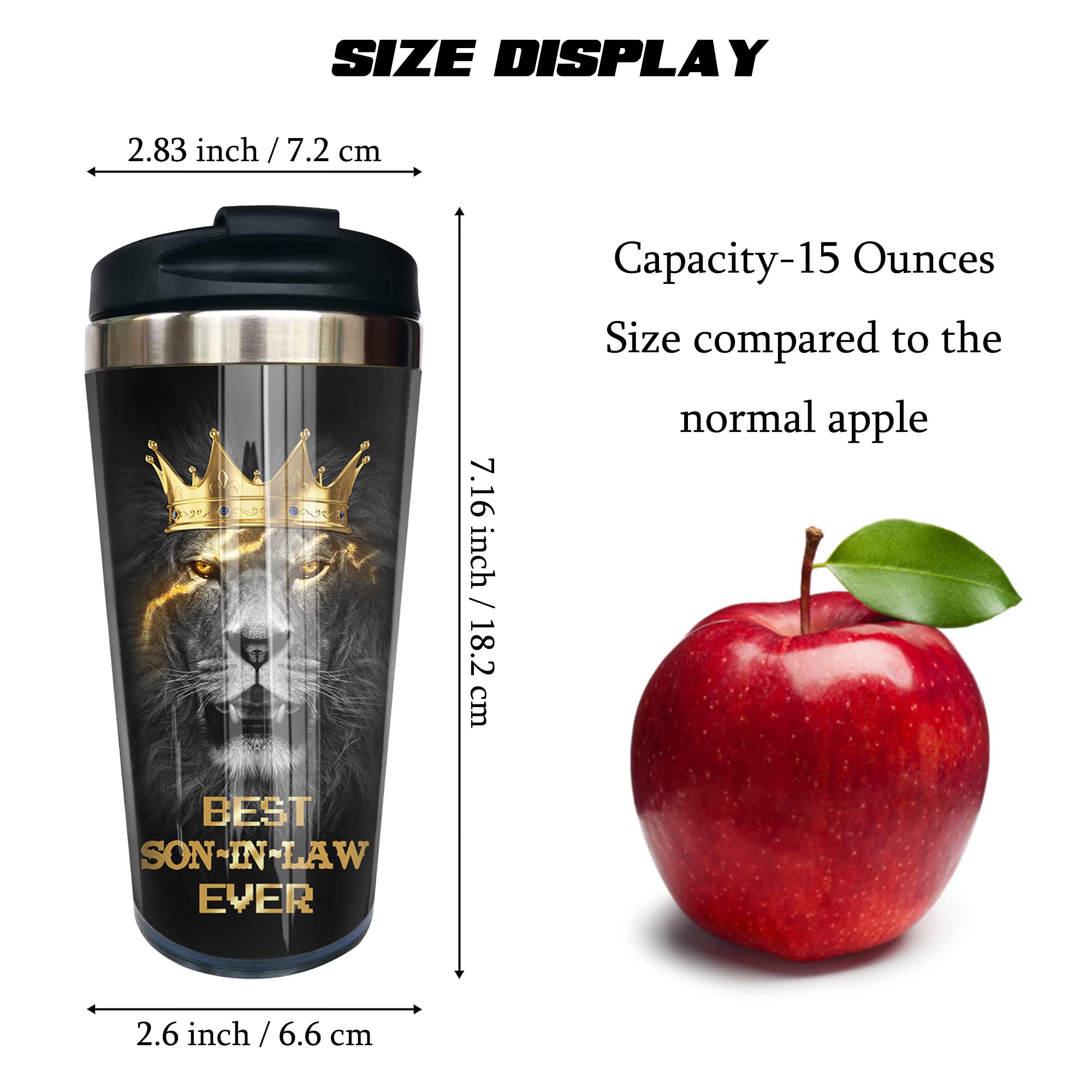 Muilzon Son-in-Law Gifts Coffee Tumbler 15 oz - Son in Law Gifts from Mother in Law/Father in Law Travel Mug - Gifts for Son in Law Tumblers - Birthday Gift Ideas for Son in Law