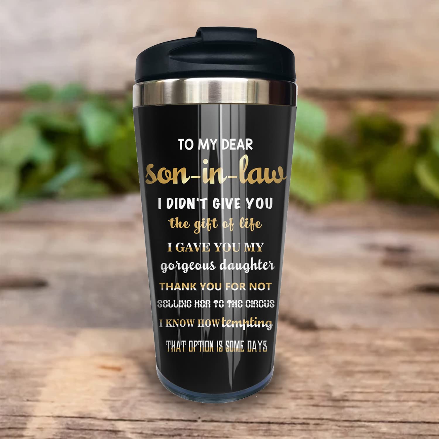 Muilzon Son-in-Law Gifts Coffee Tumbler 15 oz - Son in Law Gifts from Mother in Law/Father in Law Travel Mug - Gifts for Son in Law Tumblers - Birthday Gift Ideas for Son in Law