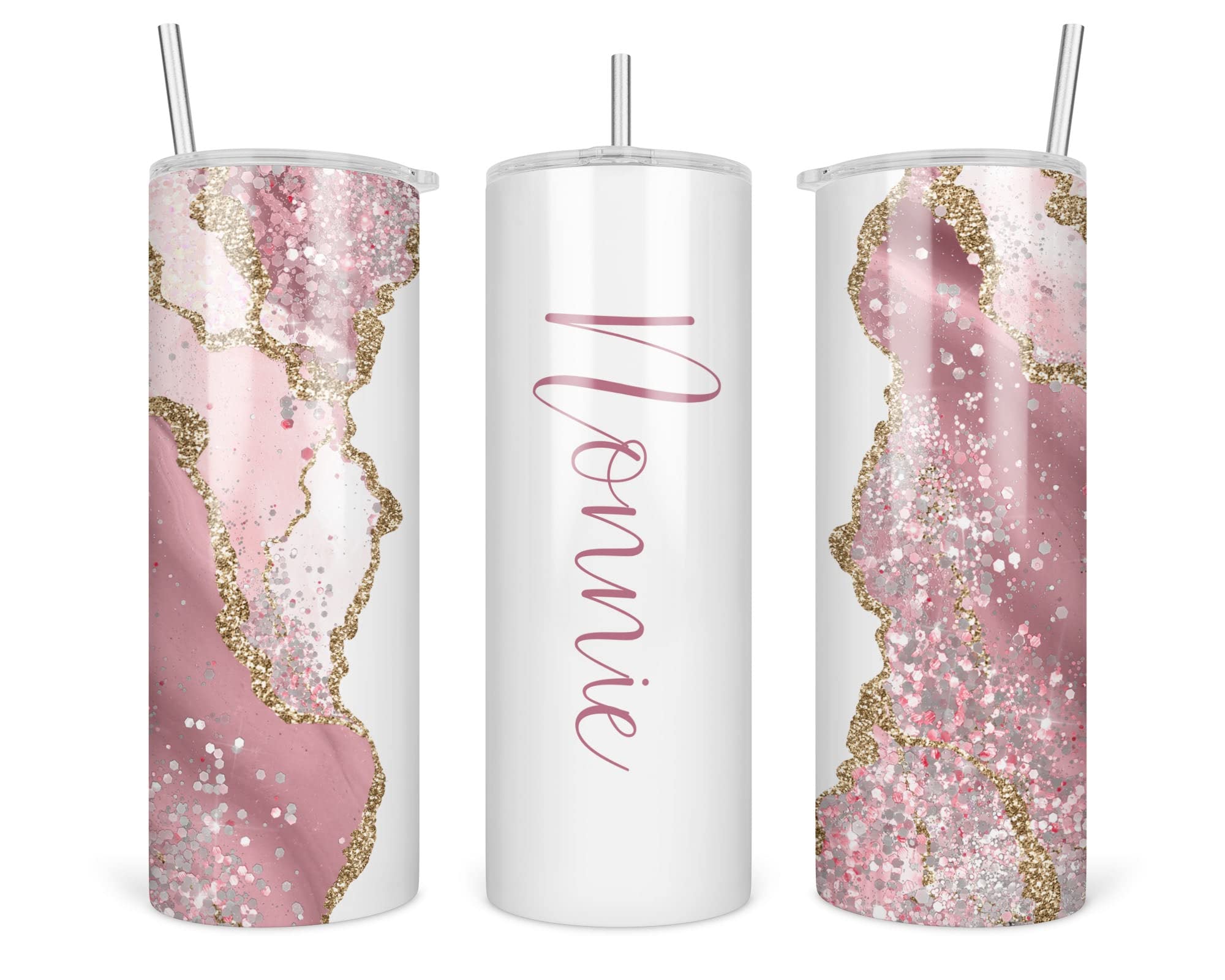 HTDesigns Nonnie Tumbler For Grandma For Mother's Day - Nonnie Travel Mug - Grandma Tumbler For Mother's Day - Cute Mother's Day Gift White 20oz