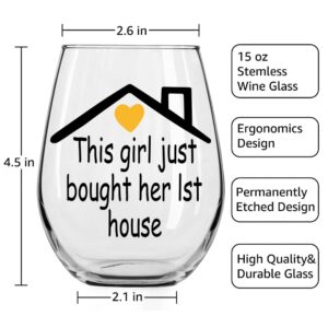 DYJYBMY This Girl Just Bought Her Lst House Wine Glass, New Homeowner Wine Glass, Homeowner Gift, Housewarming Gift, Funny New Home Owner Presents Ideas