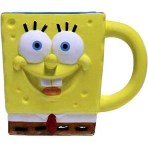 silver buffalo spongebob squarepants 3d sculpted ceramic mug, 20 ounces