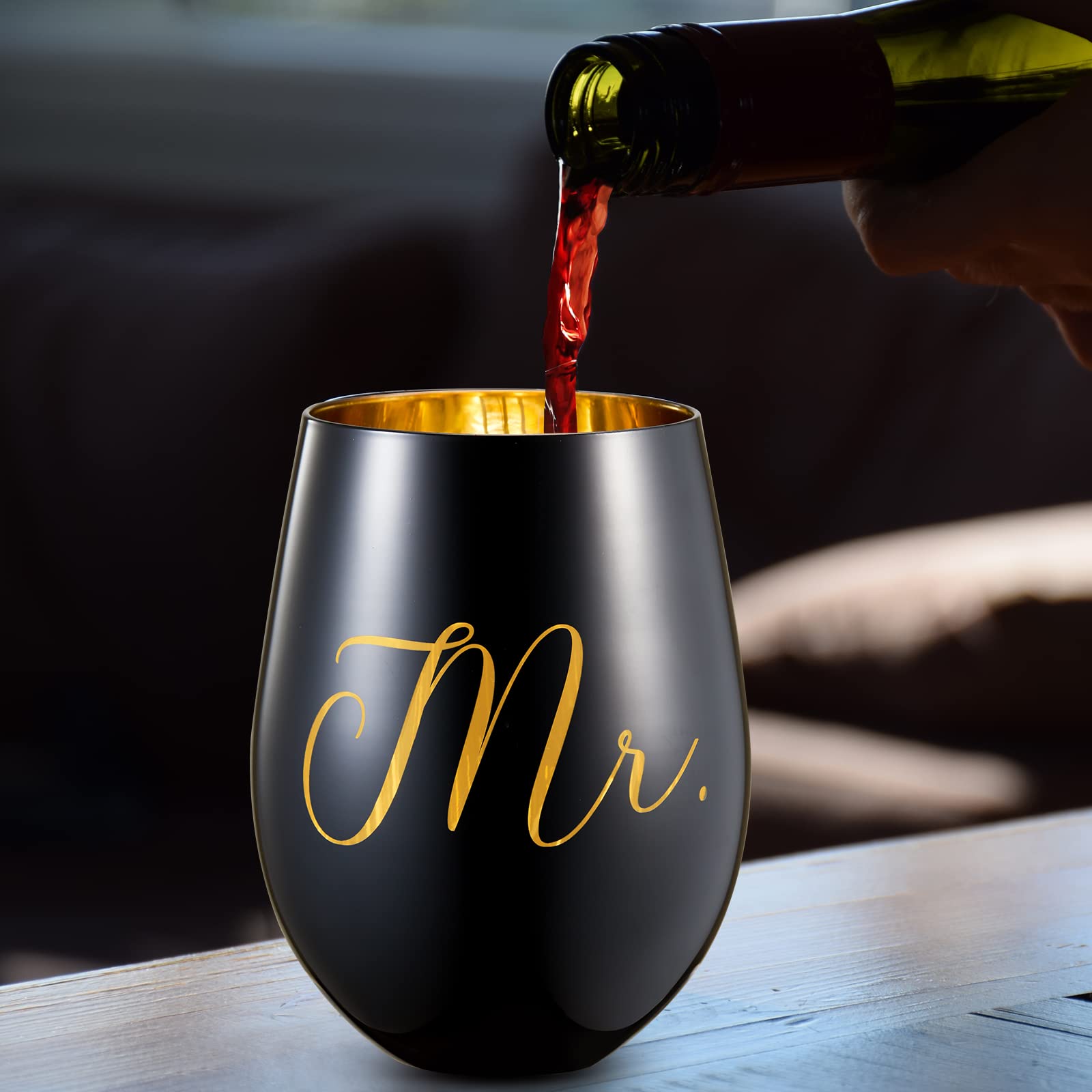 xilaxila Mr and Mrs Wine Glasses Gifts- Cool Engagement Gifts, Wedding Gifts For Couples, Bride and Groom, His and Hers- Bridal Shower Gifts For Bride To Be