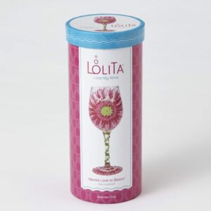 Designs by Lolita “Mom’s Love in Bloom” Hand-painted Artisan Wine Glass, 15 oz.