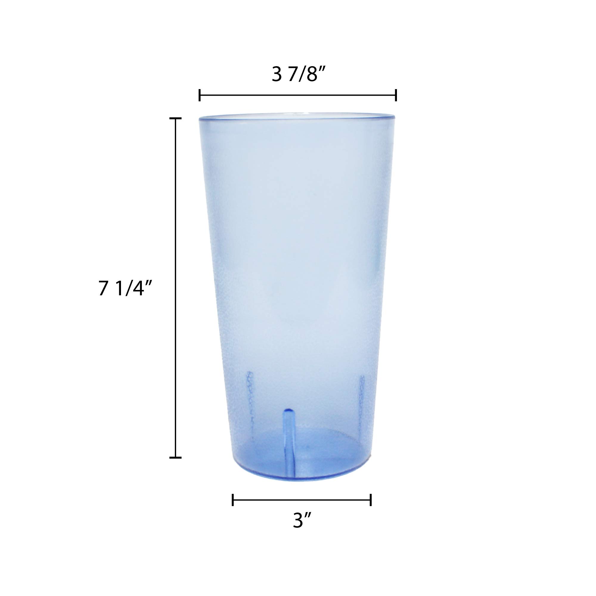 32 oz. (Ounce) Restaurant Tumbler Beverage Cup, Stackable Cups, Break-Resistant Commerical Plastic, Set of 4 - Blue