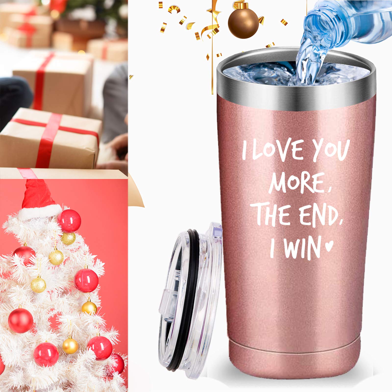 Mamihlap I Love You More The End I Win Travel Mug Tumbler.Funny Valentine's Day Anniversary Birthday Christmas Day Gifts for Men Women Wife Husband Boyfriend Girlfriend(20 oz Rose Gold)