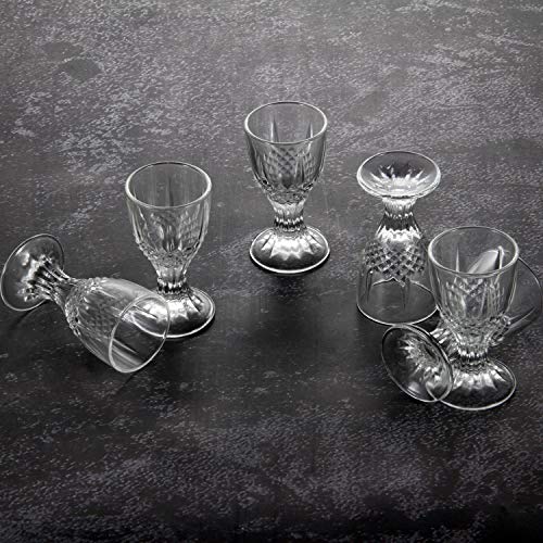 Ruckae Shot Glasses, 0.5oz Mini Wine Shot Glasses 12 Set, Unique Long Stem Wine Glasses/Mini Goblet Liquor Glasses/Port Glasses